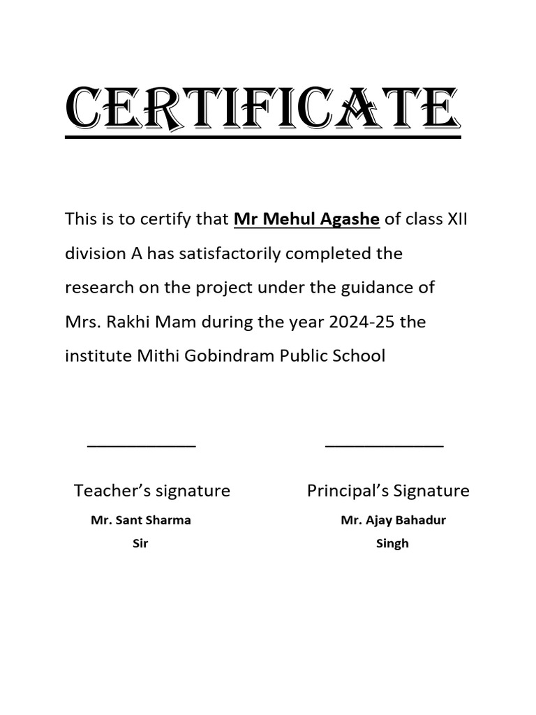 Certificate | PDF