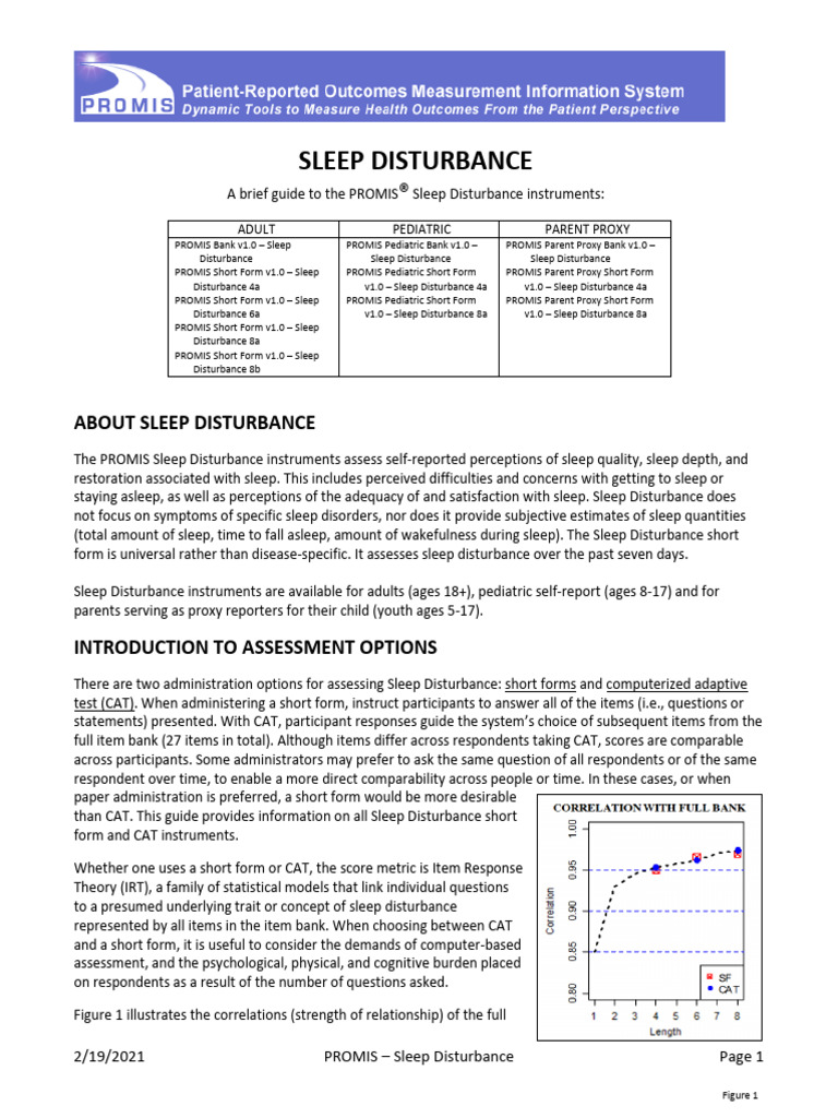 PROMIS Sleep Disturbance Scoring Manual | PDF | Standard Deviation ...
