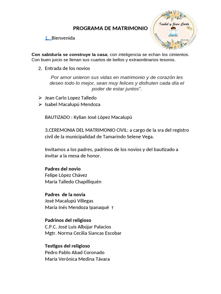 Programa de Matrimonio Listo | PDF | Convenciones sociales