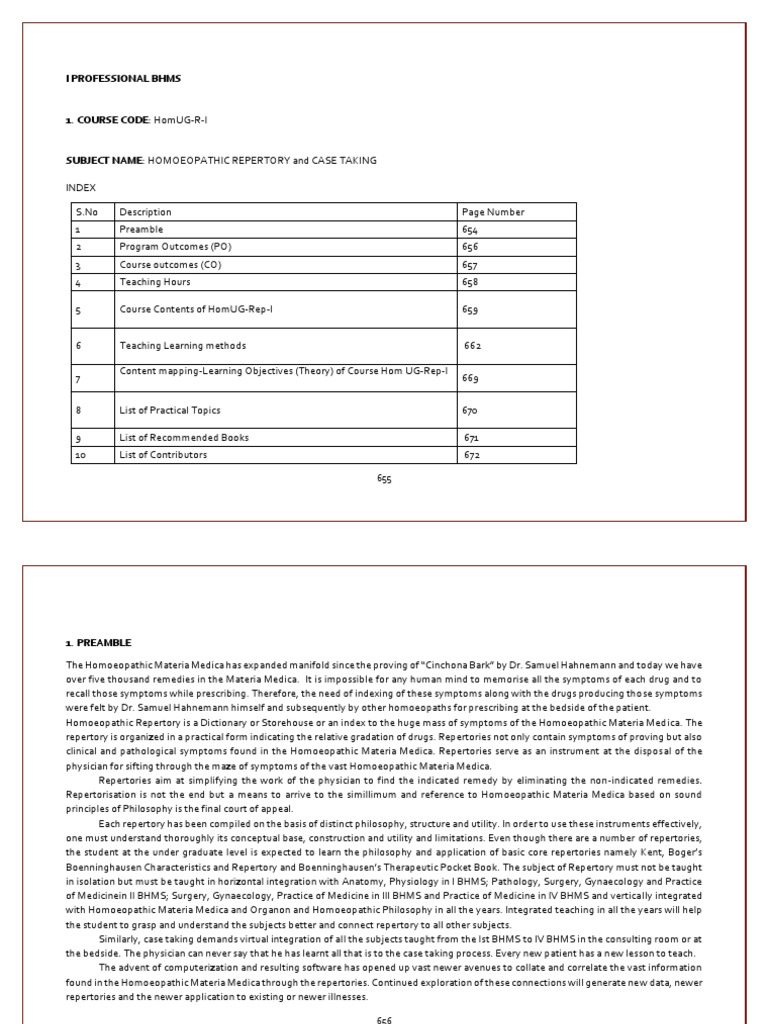 Repertory - CBDC - 1st BHMS - 241128 - 232648 | PDF | Homeopathy | Medicine