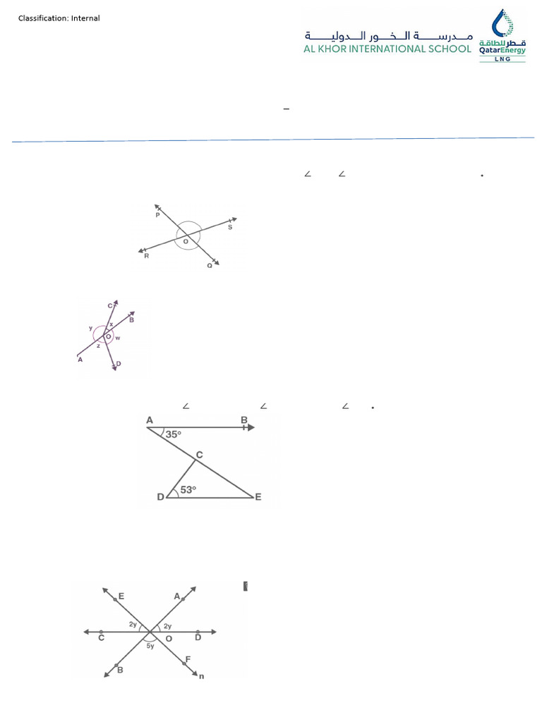 Grade 9-Practice Worksheet - Lines and Angles | PDF