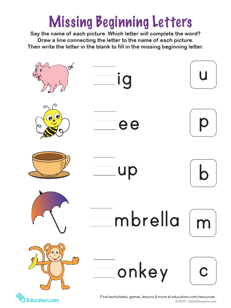 Write-The-Missing-Beginning-Letter NOOO | PDF