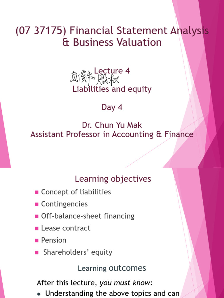 Lecture 4 B | PDF | Stocks | Pension
