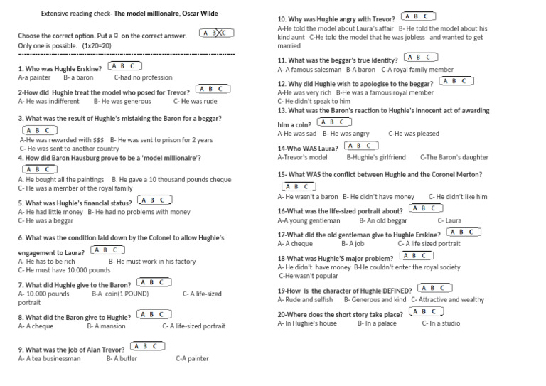 The Model Millionaire Activities 2024 | PDF
