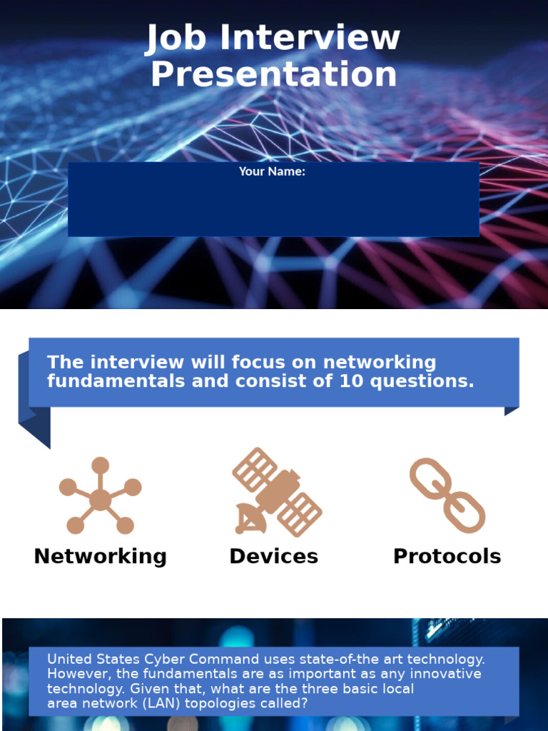 Job Interview Presentation Template | PDF | Computer Network | Osi Model