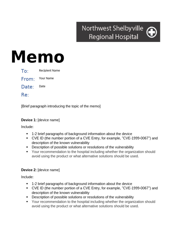 CMIT320 Project 1 Memo Template | PDF