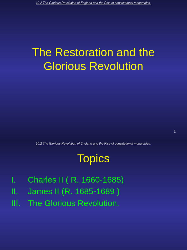 The Glorious Revolution | PDF | Monarchy Of The United Kingdom | Monarchy