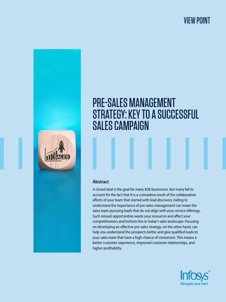 Pre Sales Management Strategy Key To A Successful Sales Campaign | PDF ...