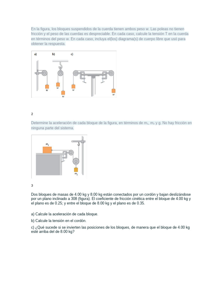 Ejercicios de Leyes de Newton | PDF