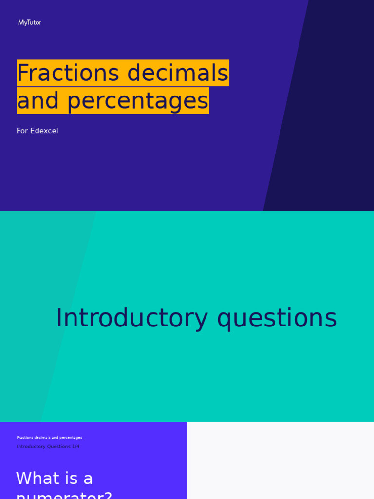 2. Fractions, Decimals and Percentages - LessonbExercises | PDF | Odds ...