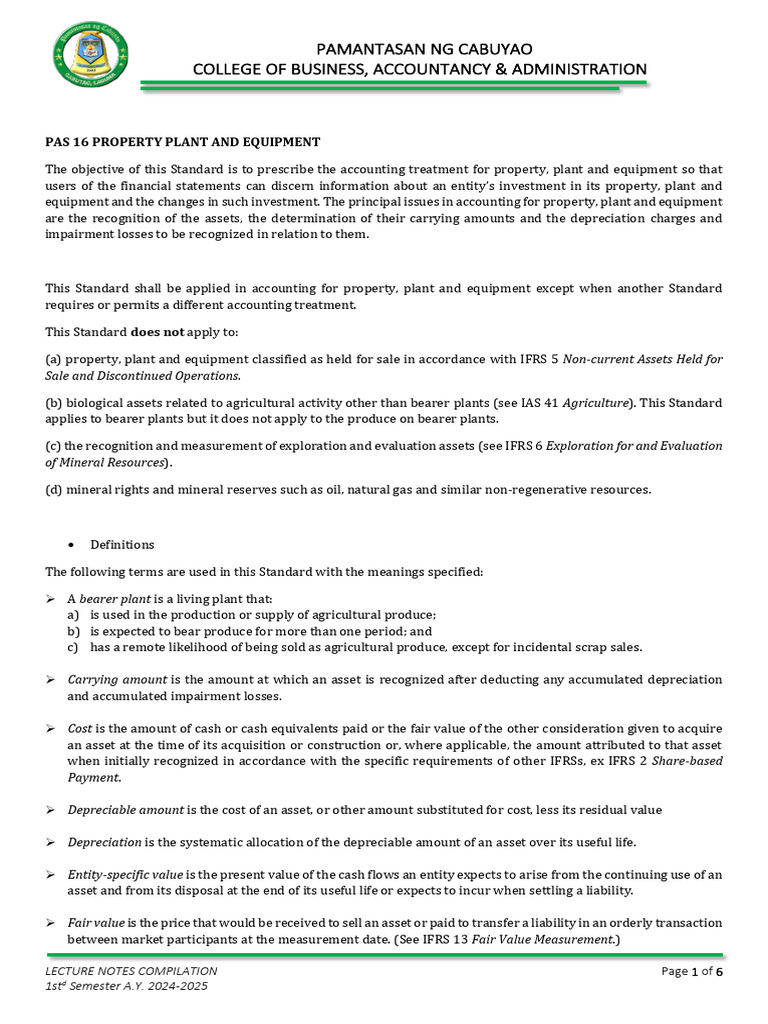 PAS 16 (20241011121614) | PDF | Depreciation | Fair Value