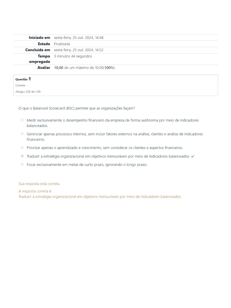 Teste 2 - Revisão Da Tentativa - Avaead-Unisanta NOTA 10 | PDF ...
