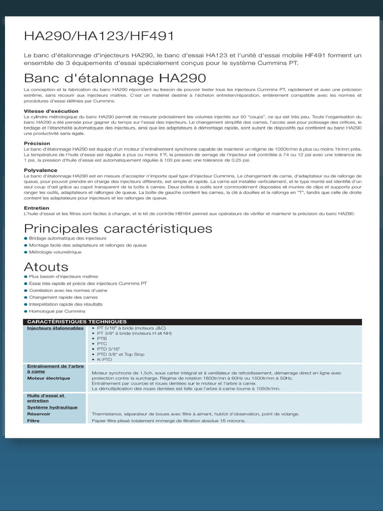 HA290, HA123, HF491 (PDF) - Hartridge Test Equipment | PDF