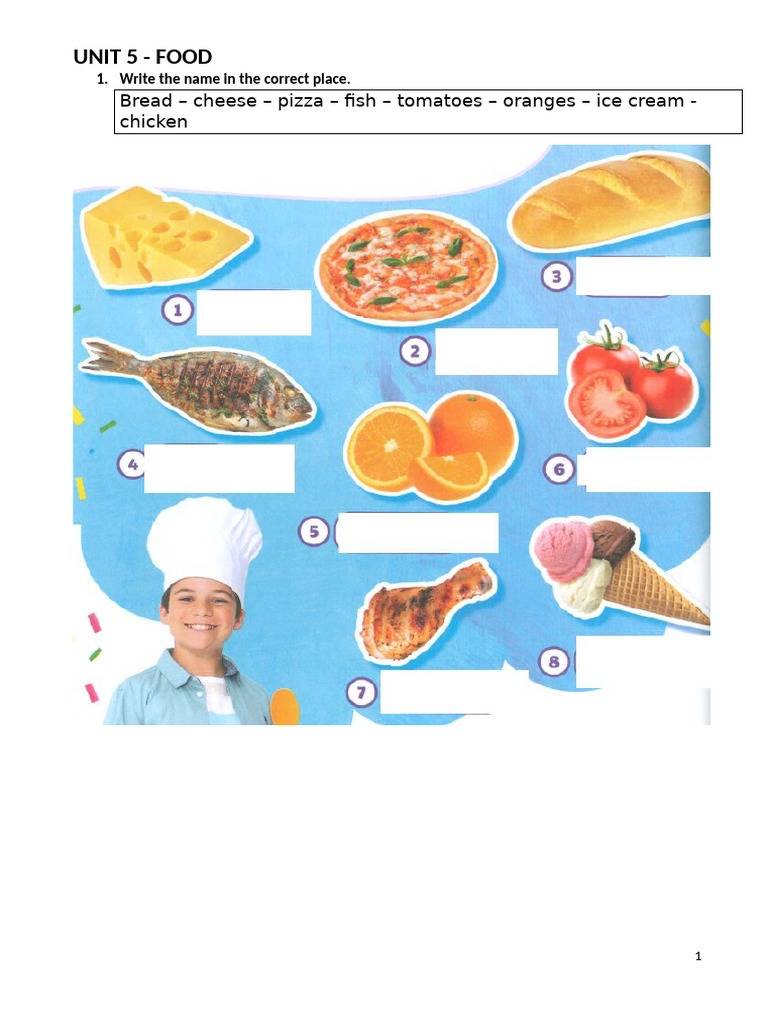 Unit 5 - Food - Open Up 1 | PDF