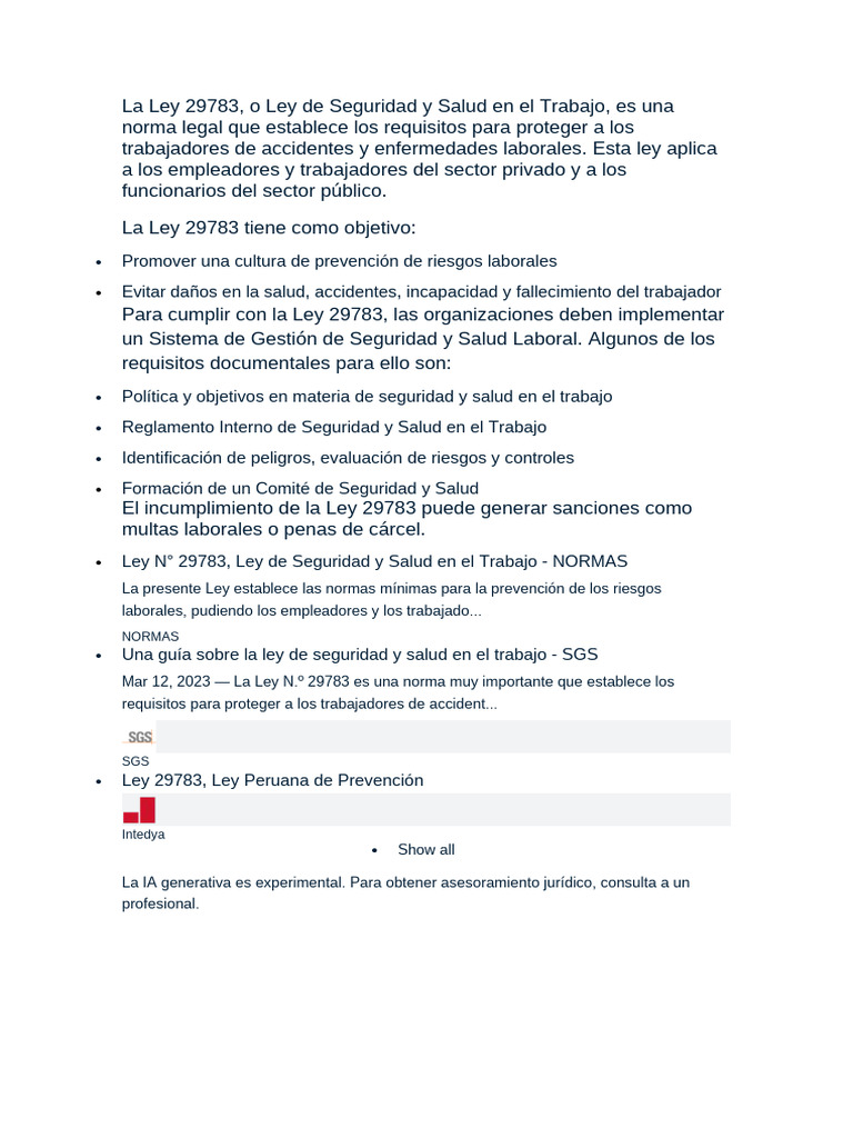 Ley 29783 | PDF