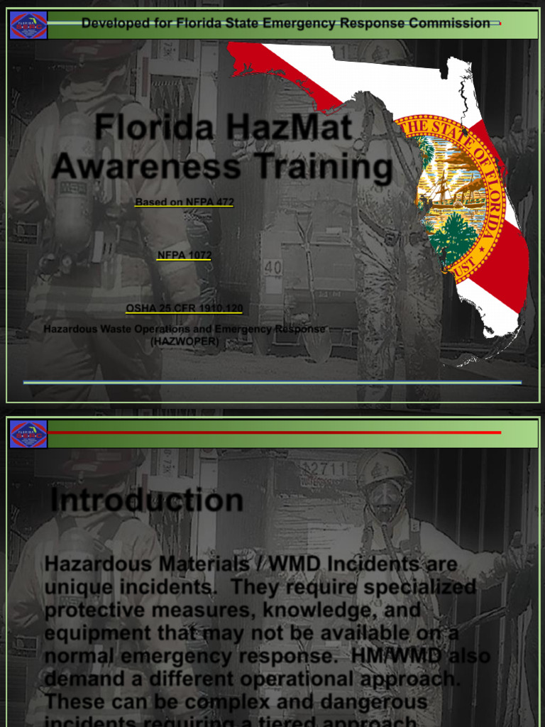 Florida Hazmat Awareness Powerpoint | PDF | Dangerous Goods | Weapons ...