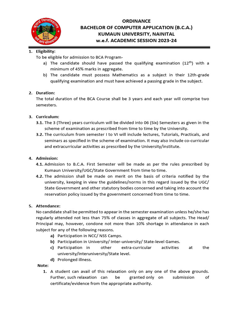 Kumaon University Syllabus | PDF | Thesis | Curriculum