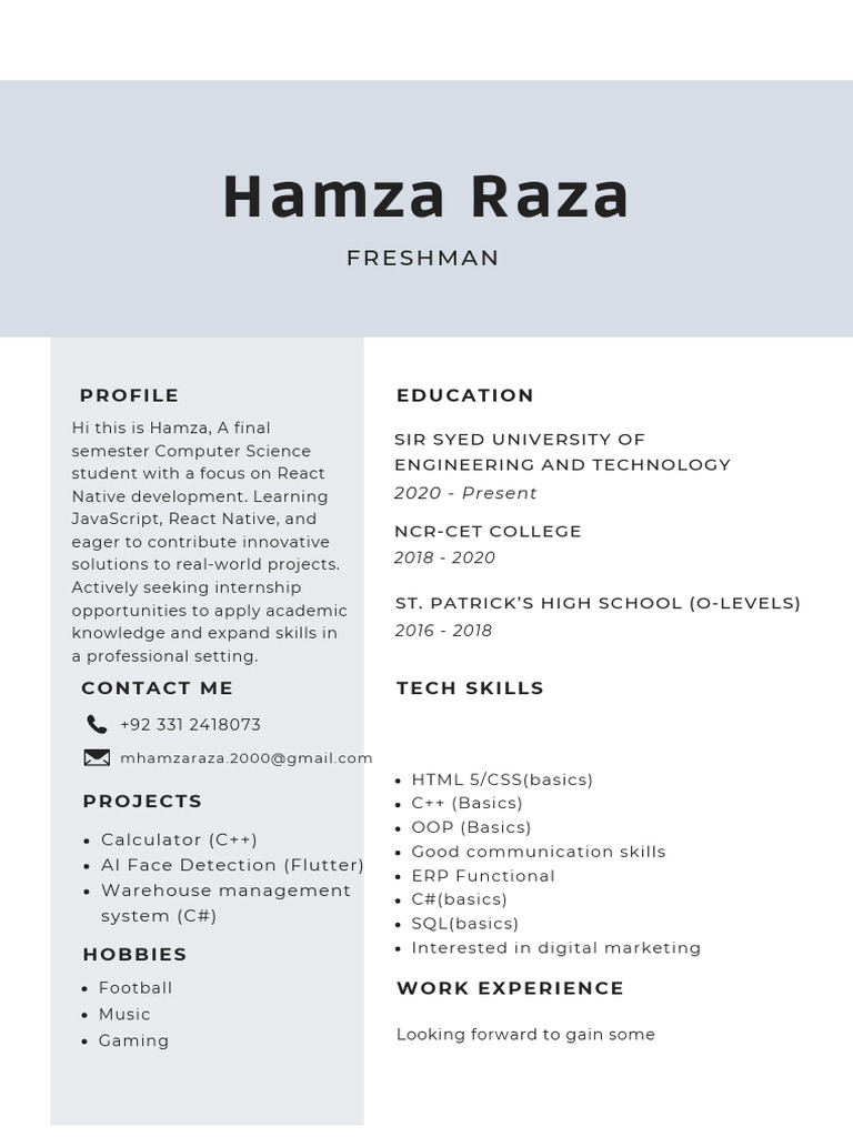White Simple Student CV Resume | PDF