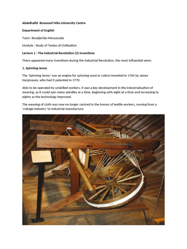 Industrial Revolution 2 (Inventions) | PDF | Industrial Revolution ...