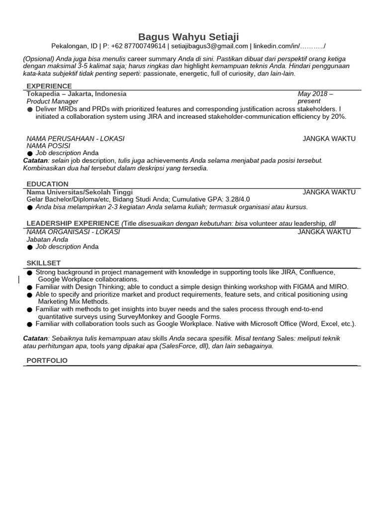 Template - ATS CV Format | PDF
