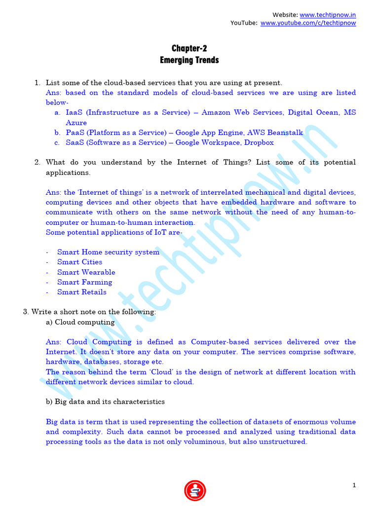 Chapter 2 Solution NCERT IP CLASS 11 | PDF | Cloud Computing | Internet ...
