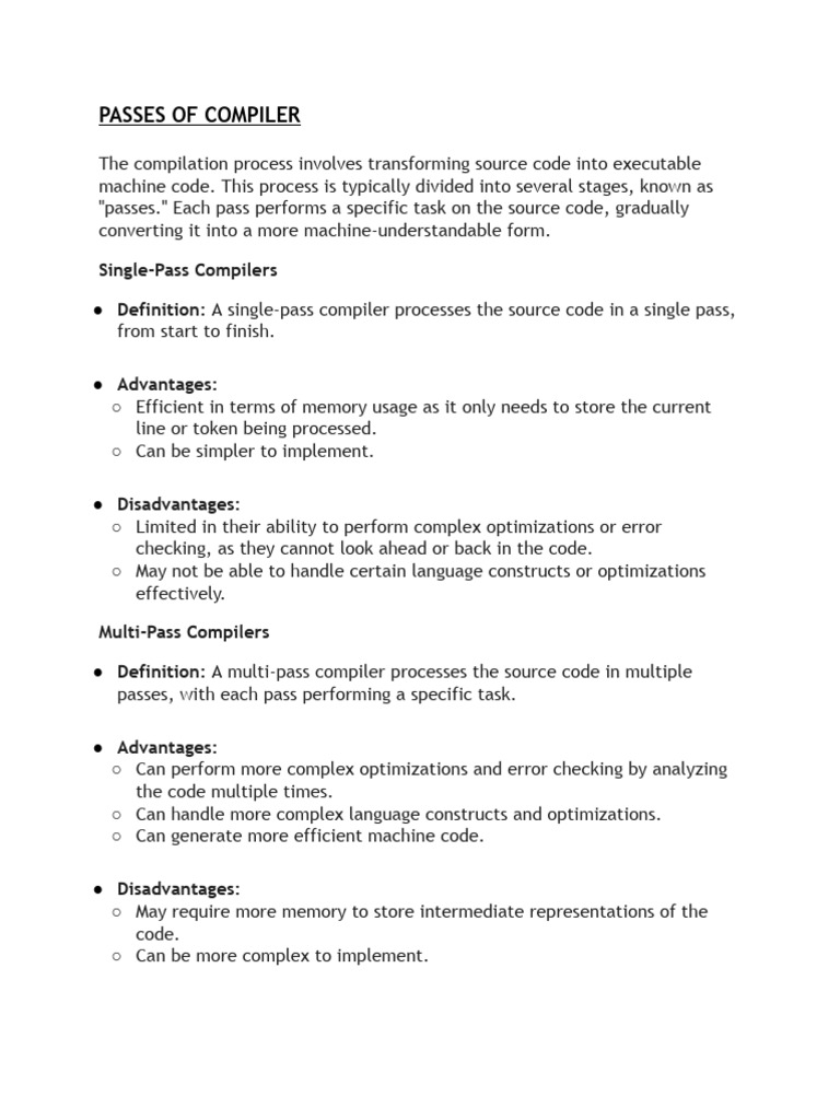 Compiler Passes Explained | PDF