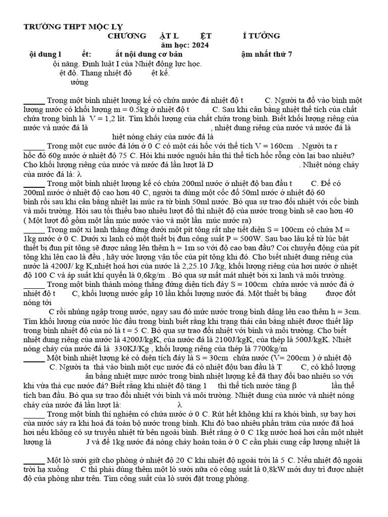 Vật lí nhiệt HSG | PDF