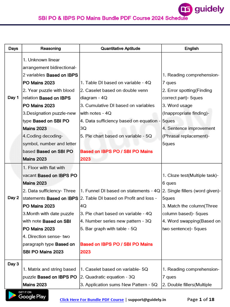 Sbi Po & Ibps Po Mains PDF Course 2024-1732336183703 | PDF | Pie Chart | Variable (Mathematics)