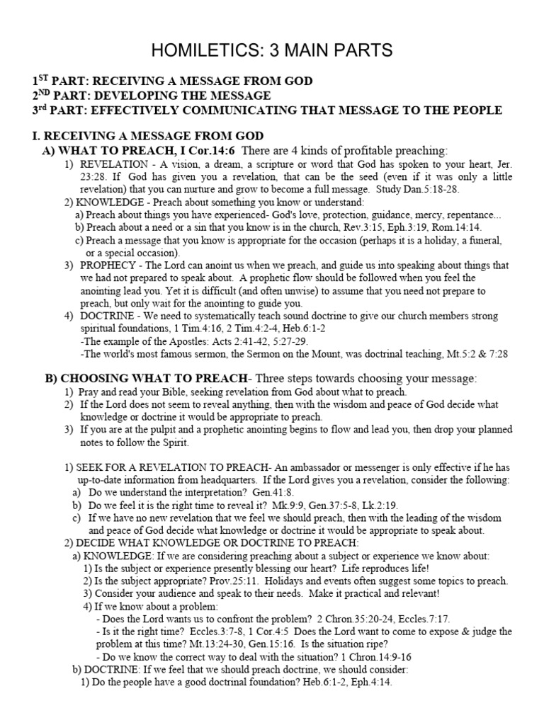Homiletics - Short Outline | PDF | Sermon | Revelation