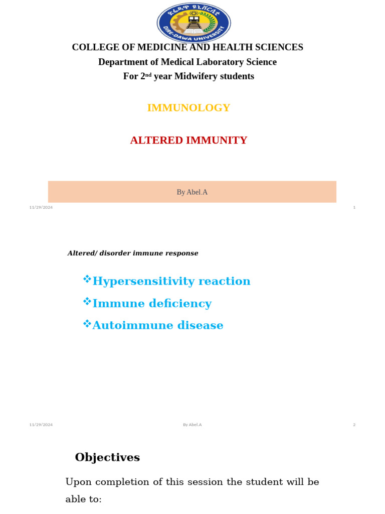 Altered Immunity (1) Immunology | PDF | Immune System | Immunodeficiency