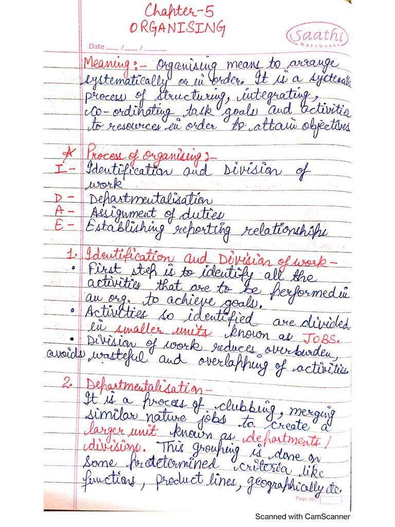 Chapter-5 ORGANISING | PDF