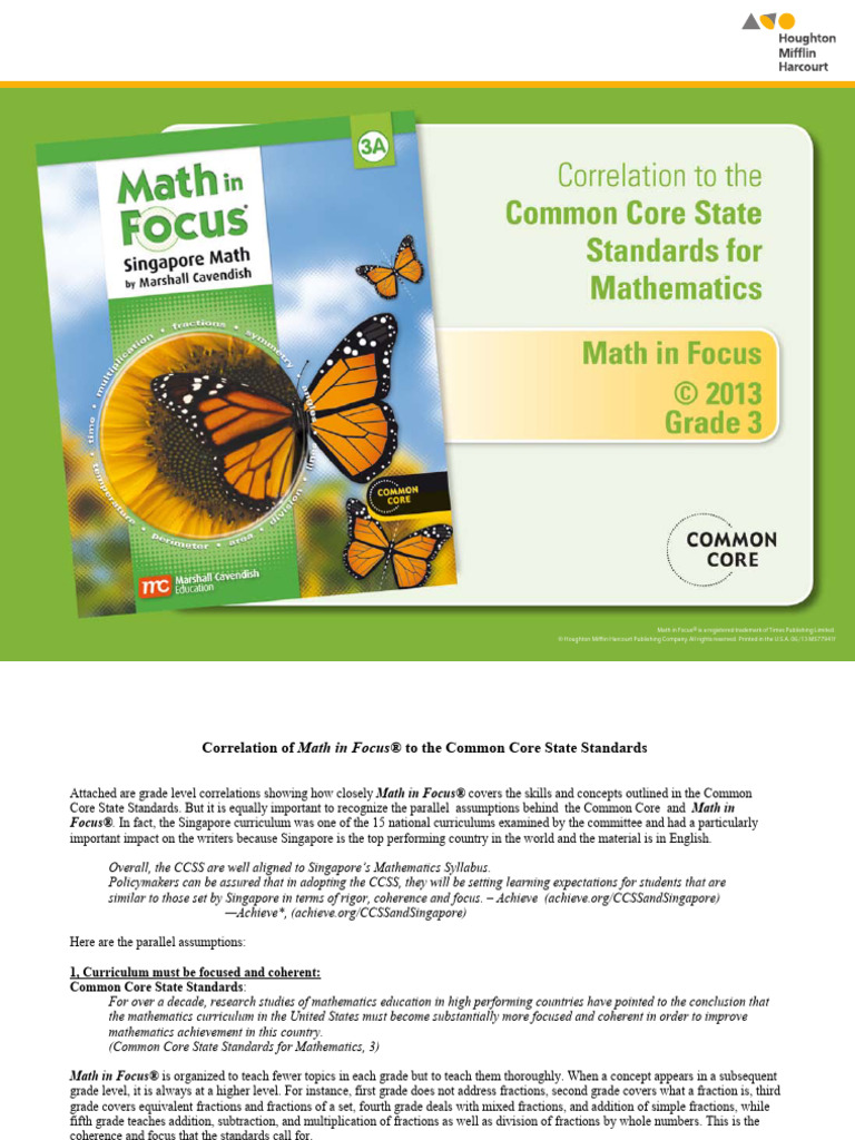 Grade 3 Math in Focus Curriculum Overview | PDF | Mathematics | Curriculum