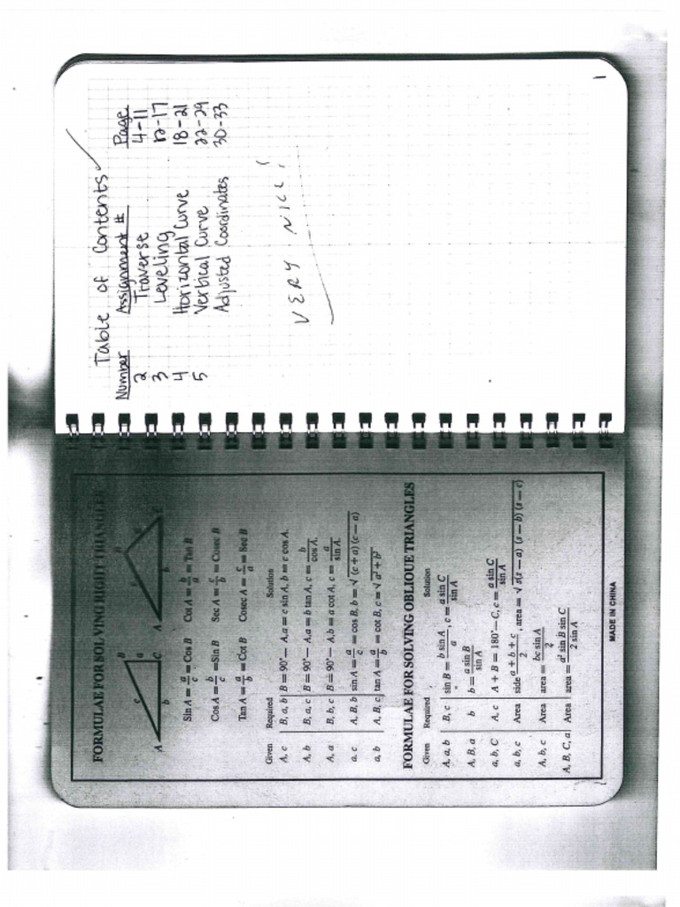 Example Field Book Traverse A | PDF
