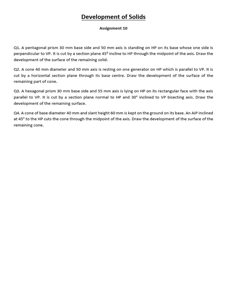 Assignment 10 Development of Solids | PDF