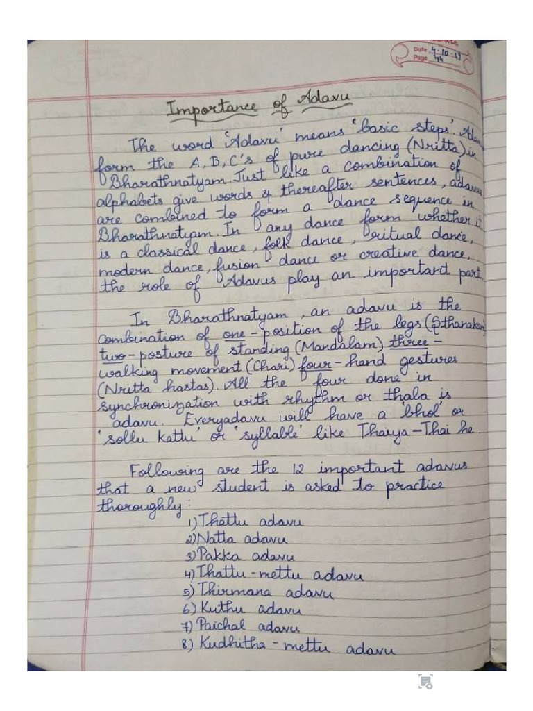 Importance of Adavu | PDF