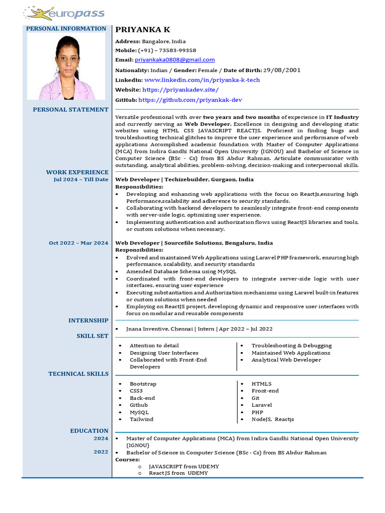 Priyanka Resume | PDF | Software Engineering | Computing