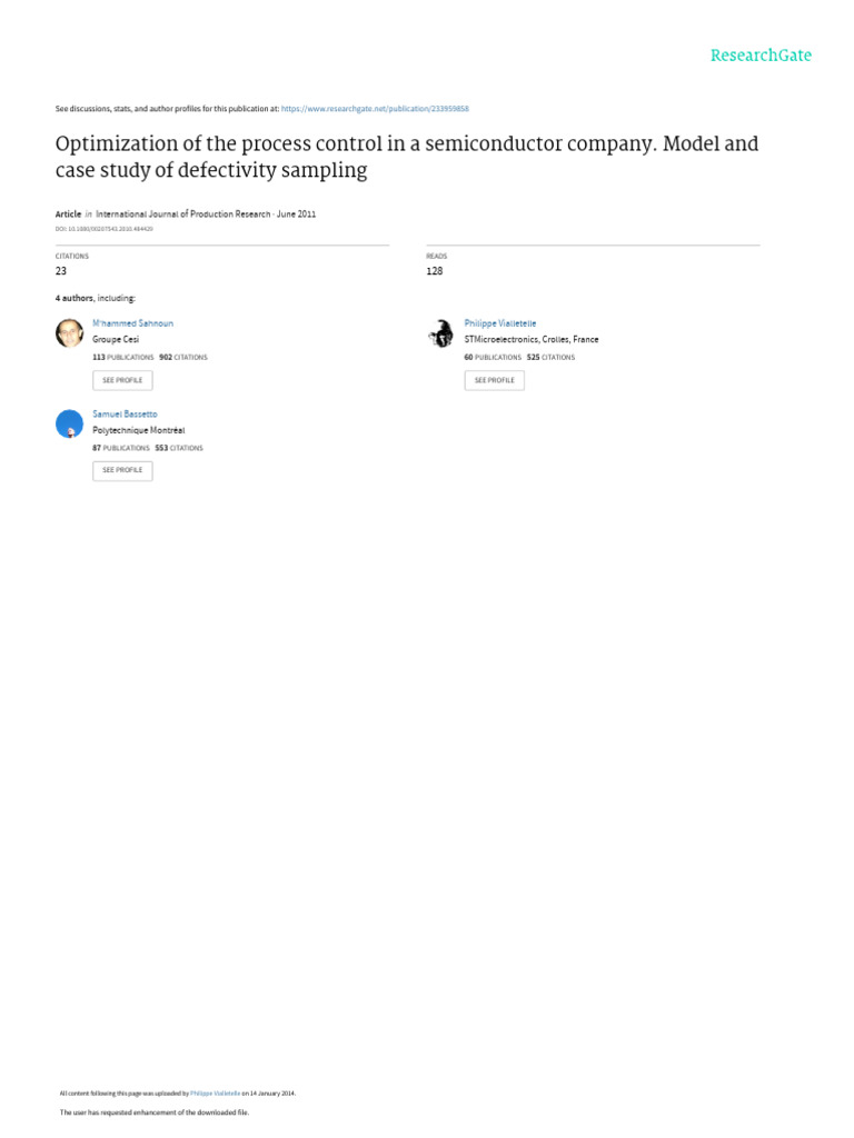 Semiconductor Process Control Optimization | PDF | Risk Management | Risk