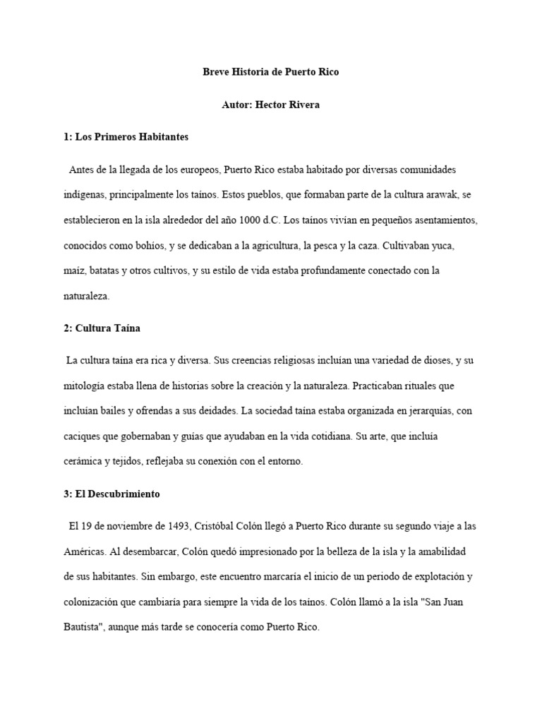 Breve Historia de Puerto Rico | PDF | Puerto Rico | Los Estados Unidos