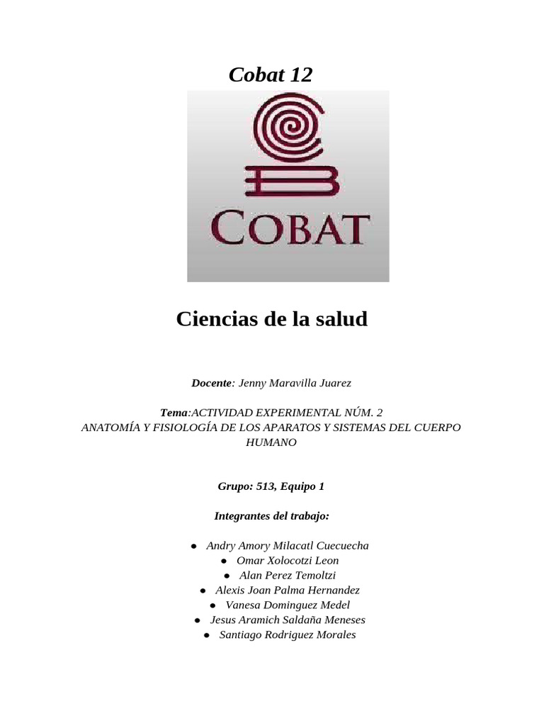 Práctica de Ciencias de La Salud Del Colegio de Bachilleres Practica ...