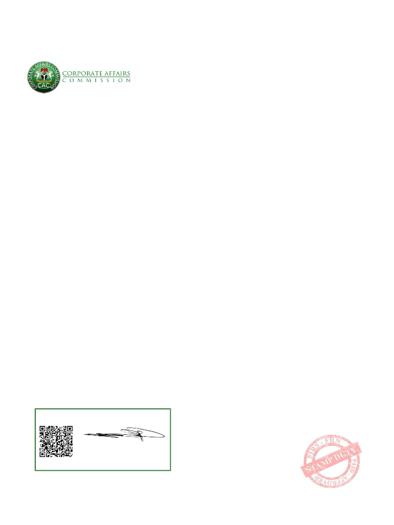 Application For Registration of Company - DAMADEM INTEGRATED SERVICES ...