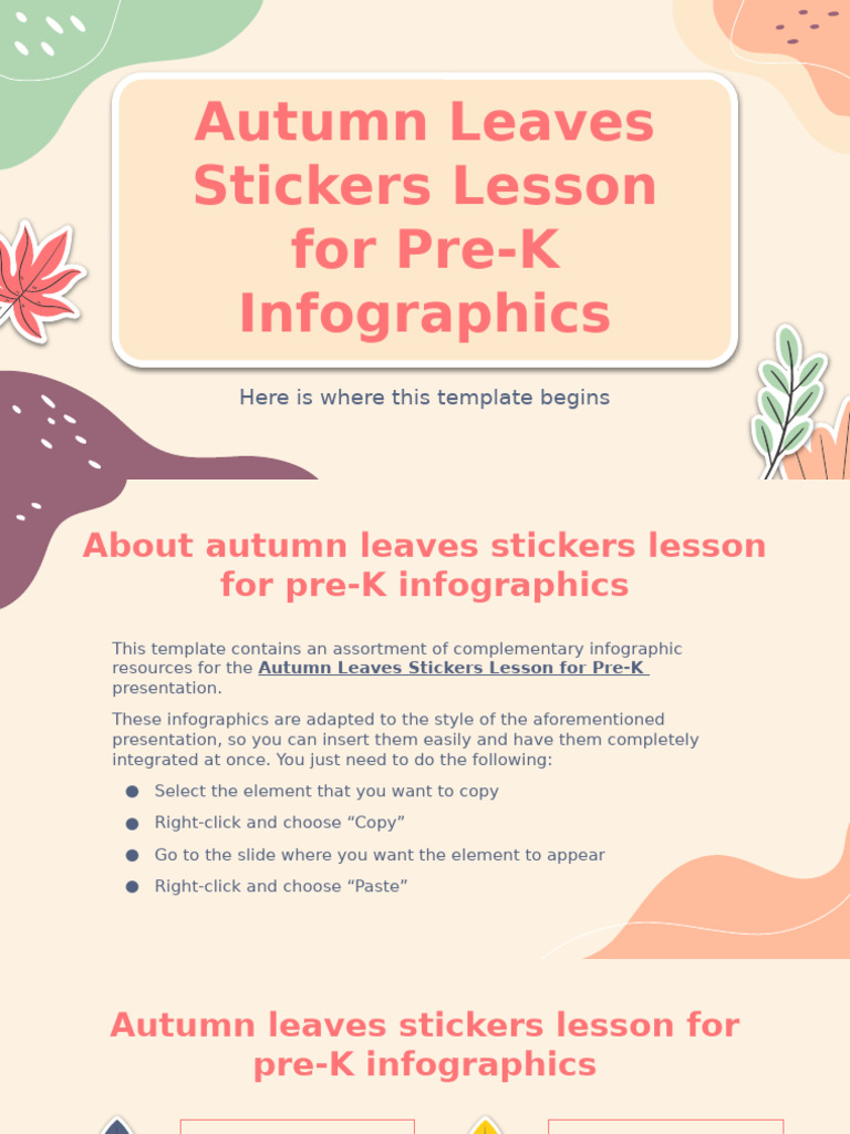 Autumn Leaves Stickers Lesson For Pre K Infographics | PDF | Planets ...
