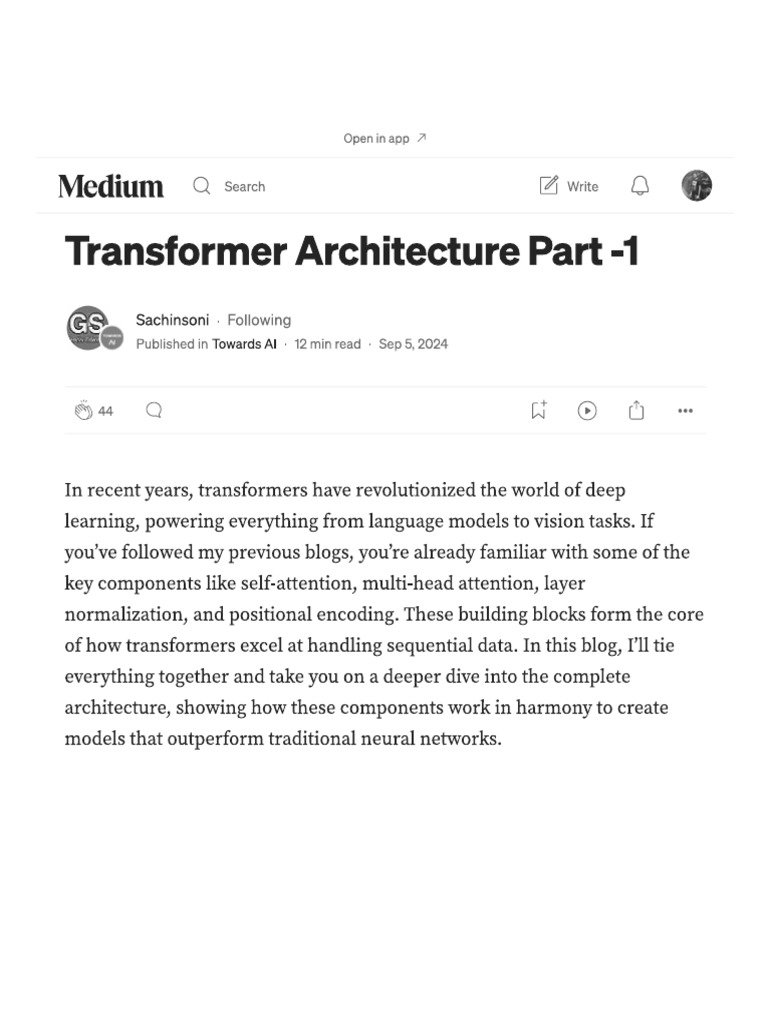 80 Transformer Architecture Part1 | PDF