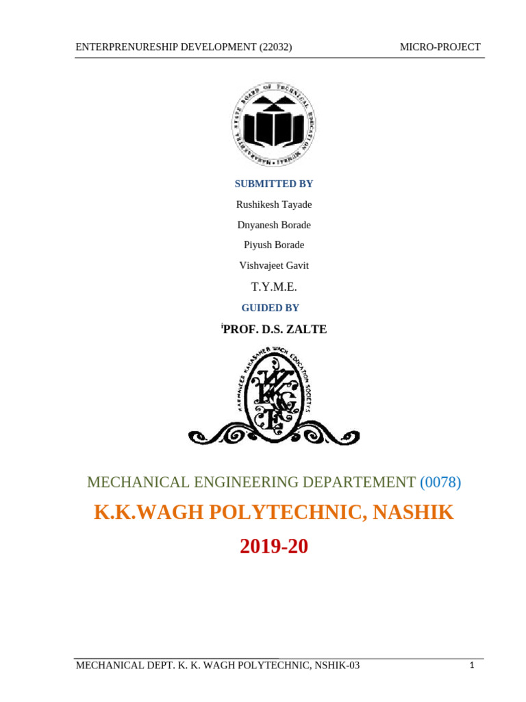 K.K.Wagh Polytechnic, Nashik: Mechanical Engineering Departement | PDF | Product (Business) | Mirror