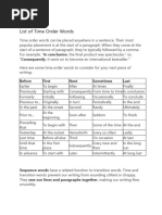 Time Order Words for Clear Writing | PDF | Language Arts & Discipline