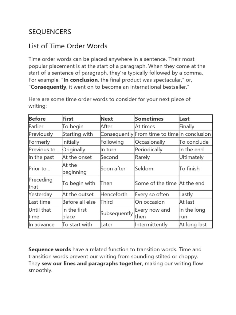 SEQUENCERS Use in Task 1 and 2 Process | PDF