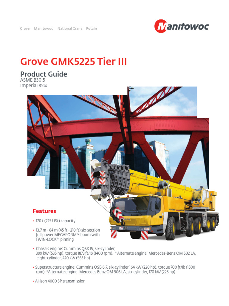 GMK5225 TierIII Product Guide Imperial | PDF | Crane (Machine) | Truck