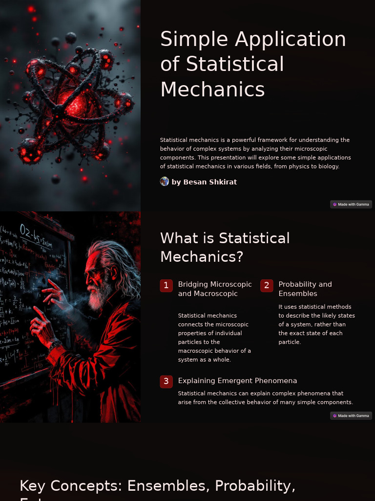 Simple Application of Statistical Mechanics | PDF | Gases | Temperature