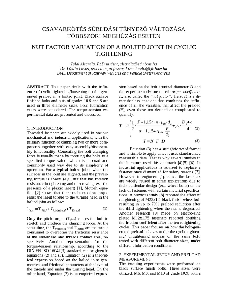 Gep Paper 2022 Alsardia Lovas | PDF | Screw | Mechanical Engineering