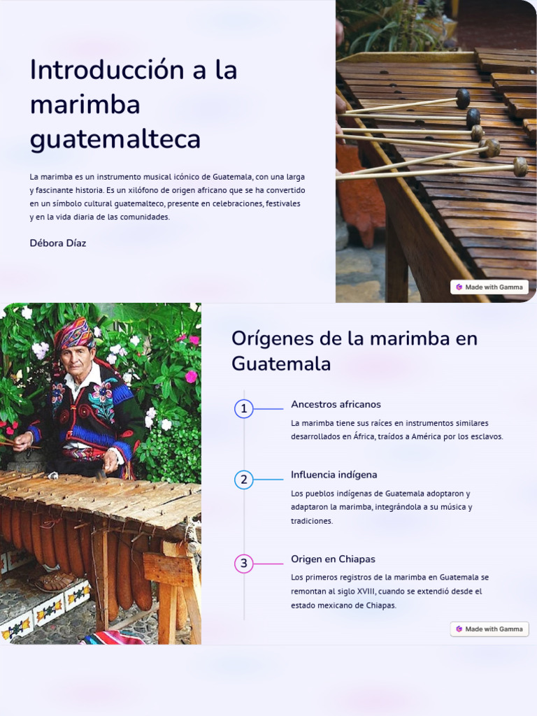 Historia y Cultura de la Marimba Guatemalteca | PDF | Instrumentos ...