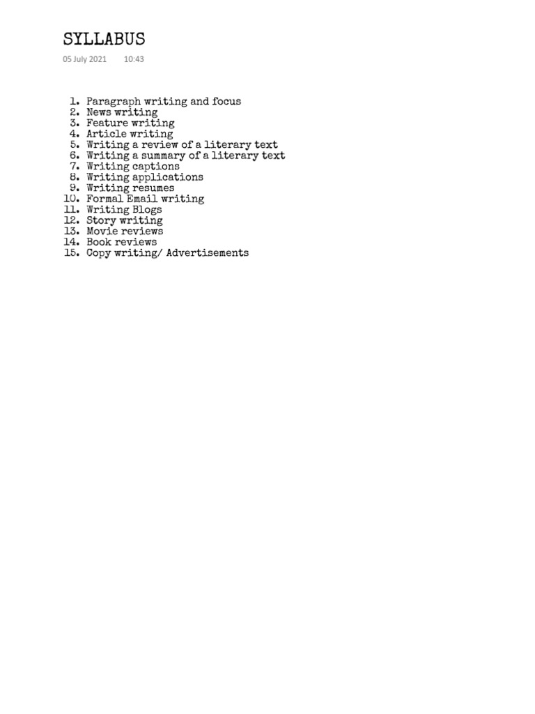 Writing Skills Notes | PDF